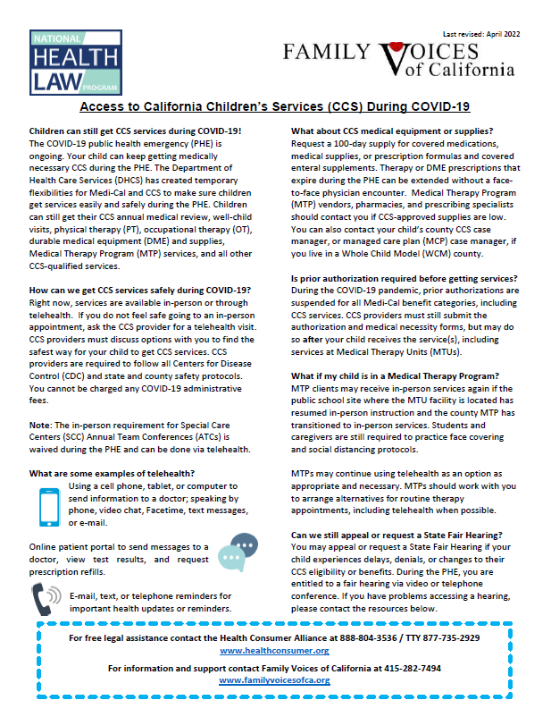 Supporting Children and Youth with Special Health Care Needs During ...