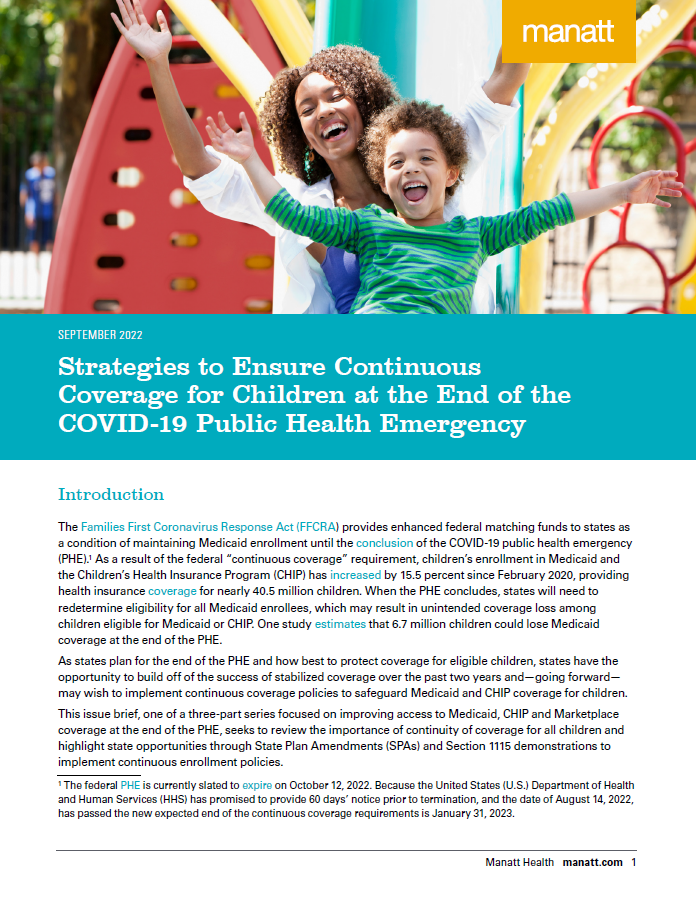Strategies to Ensure Continuous Coverage for Children at the End of the ...