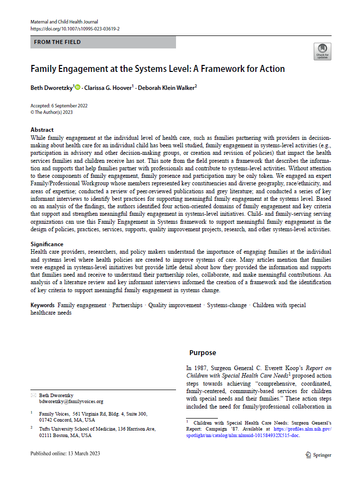 Family Engagement at the Systems Level: A Framework for Action - Lucile ...