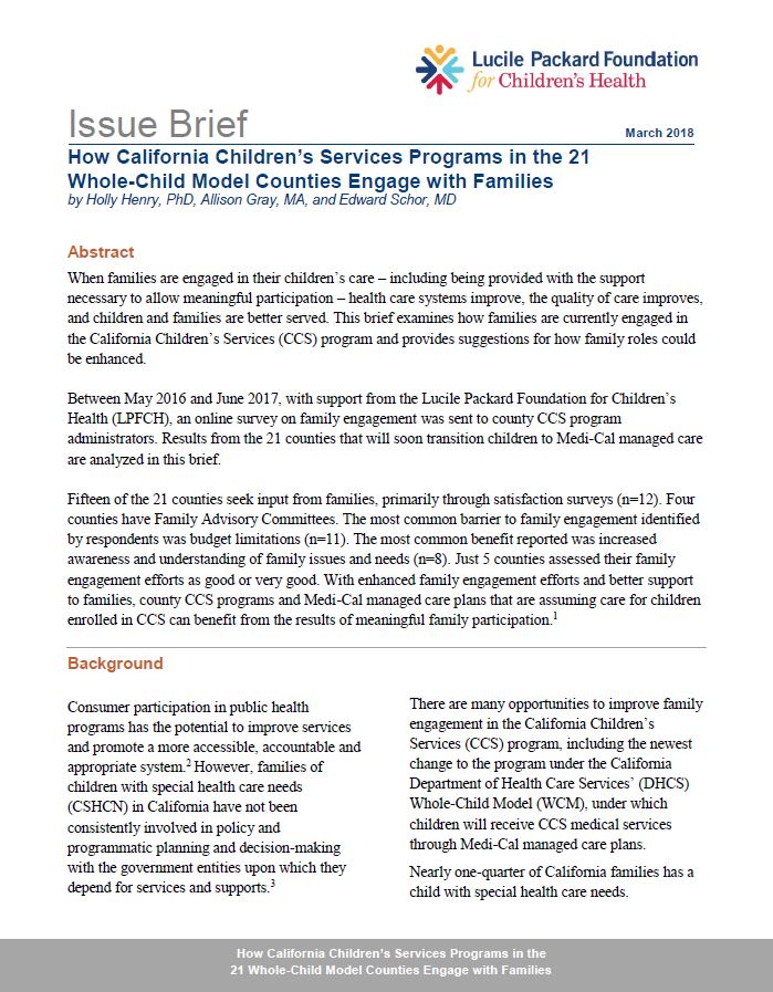 How California Children’s Services Programs in the 21 Whole-Child Model ...