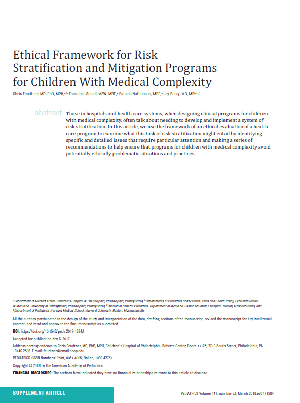 Ethical Framework for Risk Stratification and Mitigation Programs for ...
