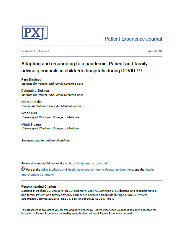 Adapting and Responding to a Pandemic: Patient and Family Advisory ...