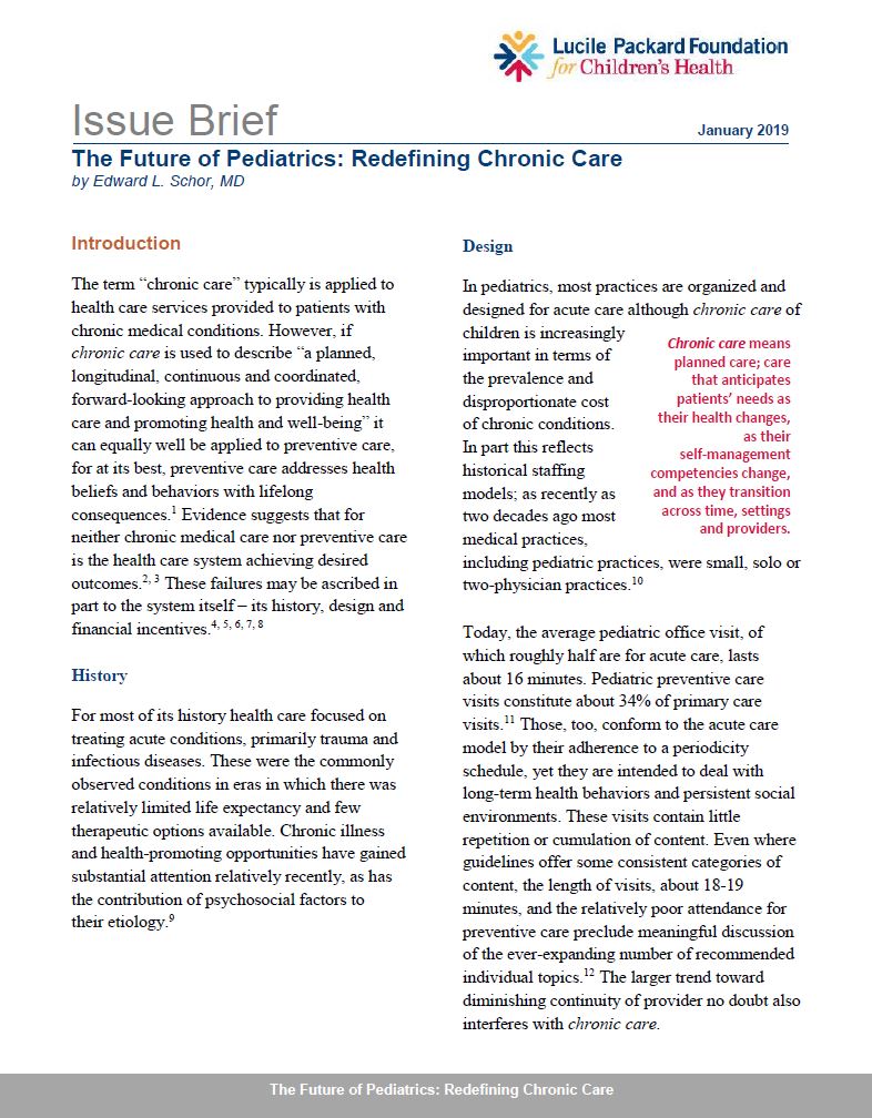 The Future of Pediatrics: Redefining Chronic Care - Lucile Packard ...