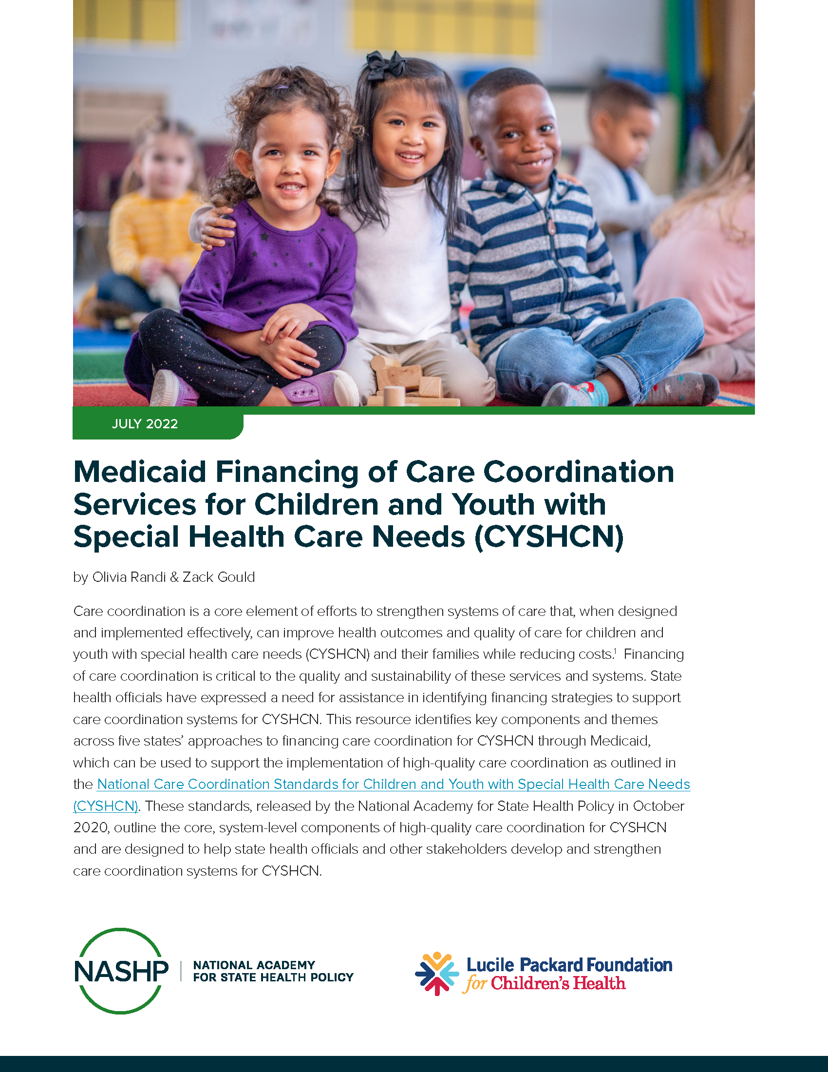 Medicaid Financing of Care Coordination Services for Children and Youth ...