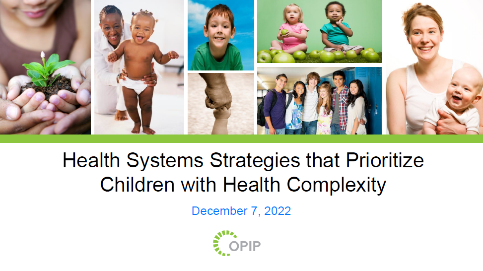 Health Systems Strategies that Prioritize Children with Health ...
